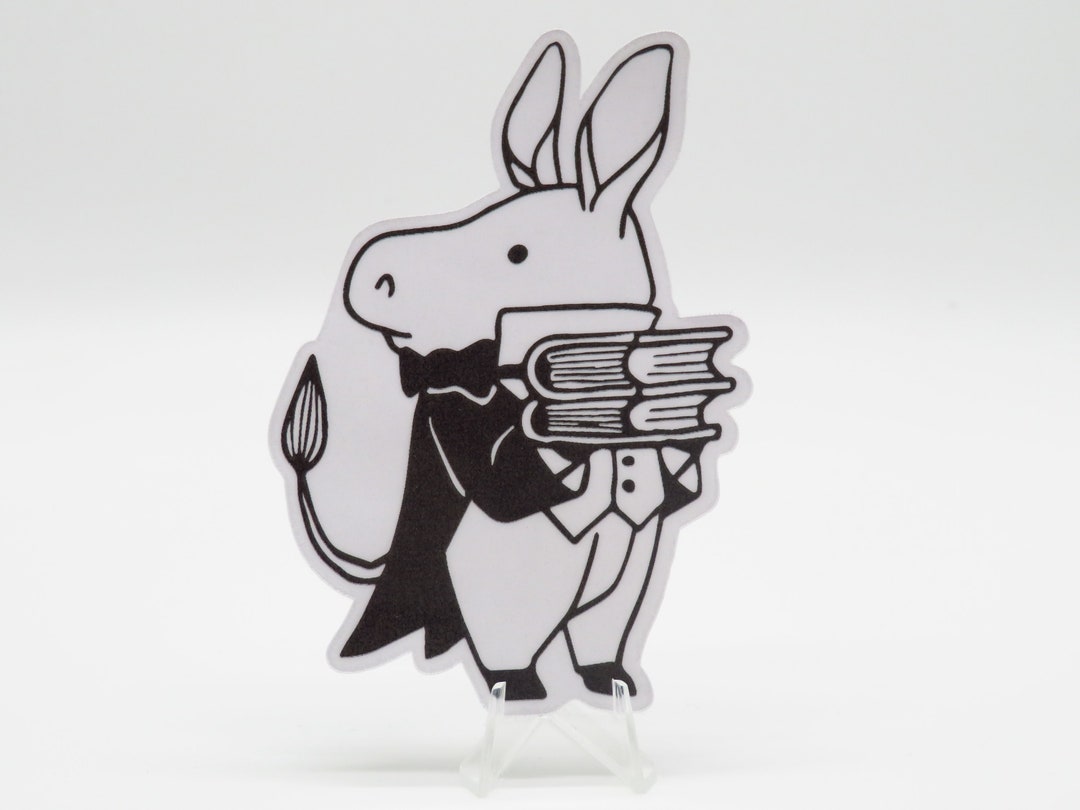 Donkey Butler Sticker - Whimsical Adorable Animal Art for Journals ...