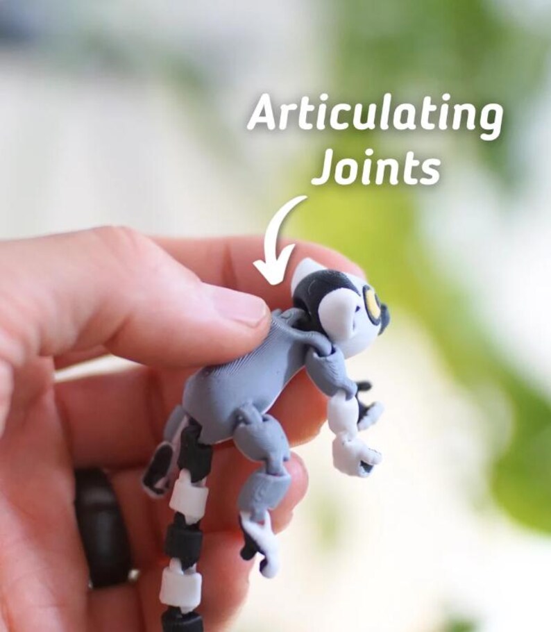 Linking Lemur – Articulated 3D Printed Lemur Fidget Toy | Connectable ...
