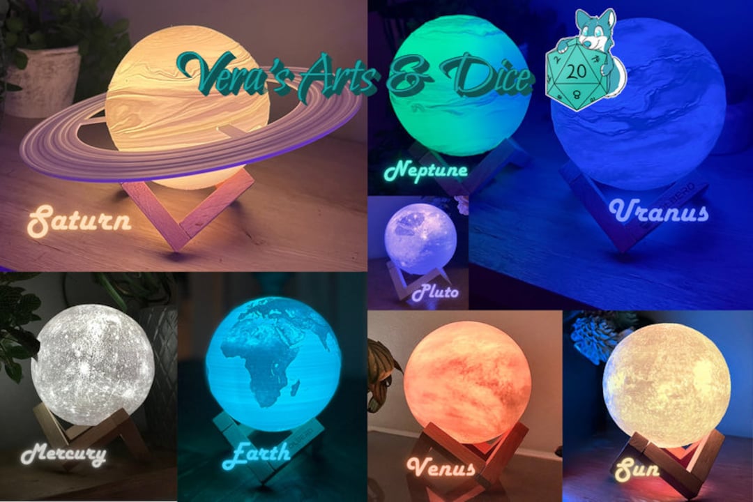 Planet Lamps - Ambient Lights - Saturn Neptune Pluto Uranus Mercury ...