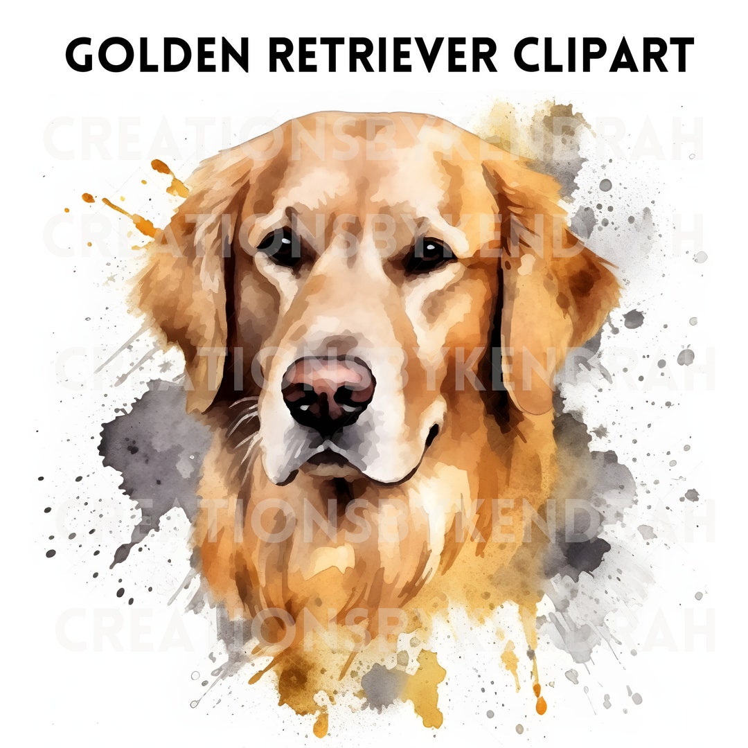 Watercolor Golden Retriever Clipart Image Instant Download Dog Clip Art ...