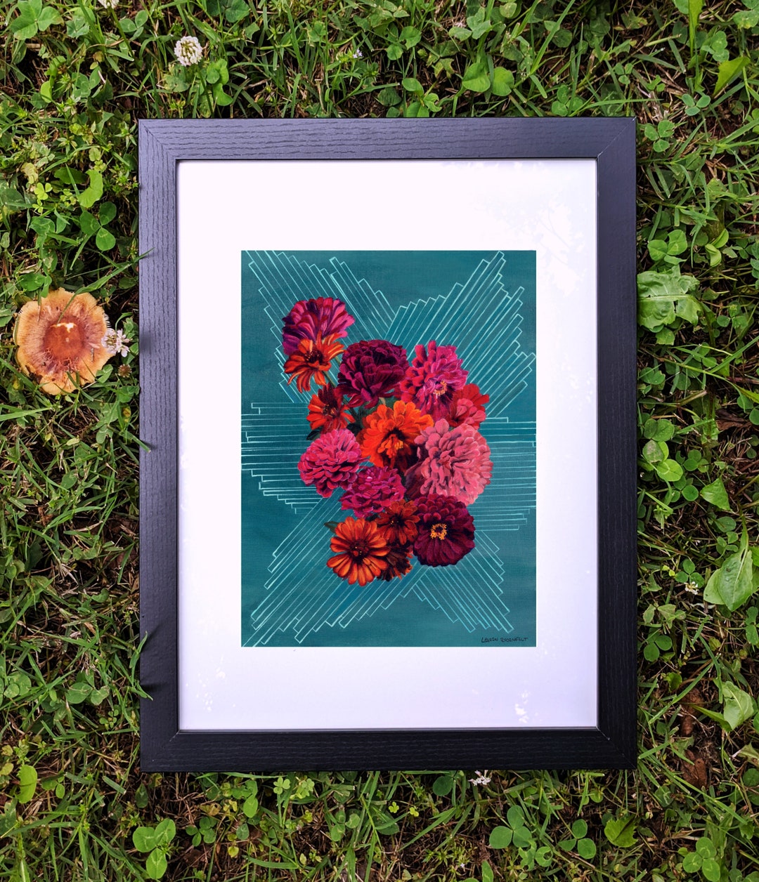 Zinnias 8x10 | Zinnia Painting Art Print | Art Print Zinnia | Flora Art ...