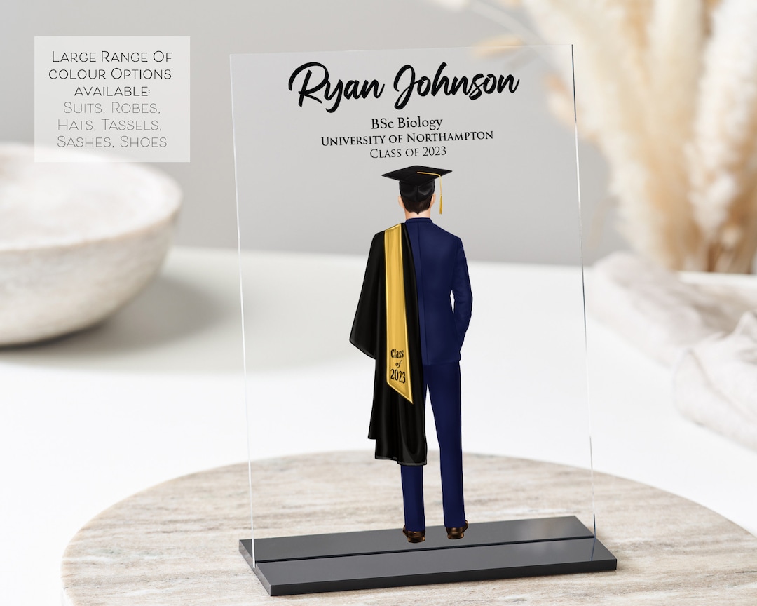 Graduation Gift for Him | Personalised Acrylic Award for Men's ...