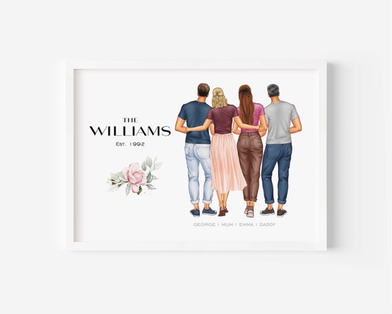 Family Portrait Family Print Family Print With - Etsy