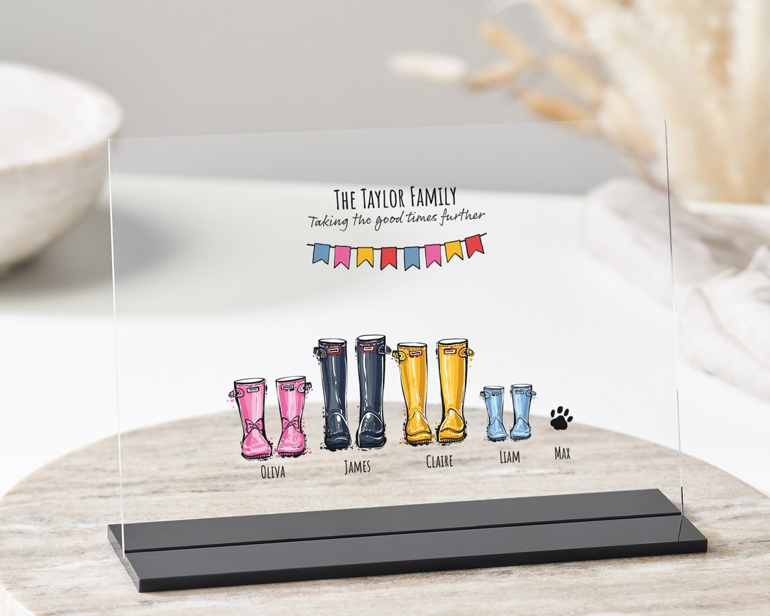 Personalised Family Wellies Print, New Home Gift, Wellington Boots ...