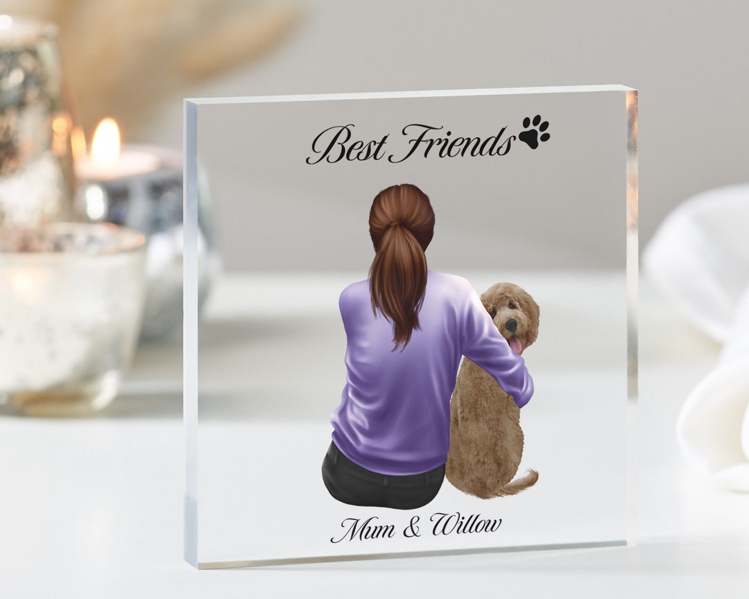 Pet Portrait With Dog, Best Friends Dog Gift, Dog Remembrance Gift, Mum ...