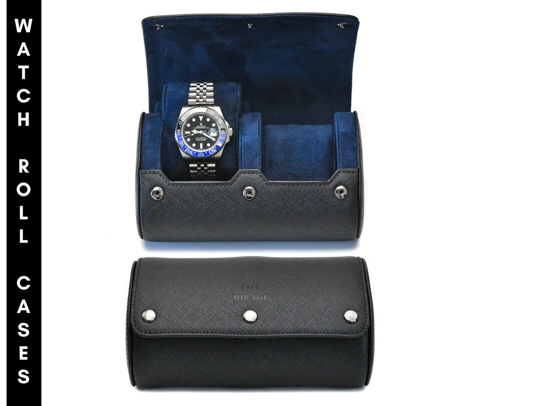 Leather Watch Roll Travel Case 2 Watch Case for Men Organizer and ...