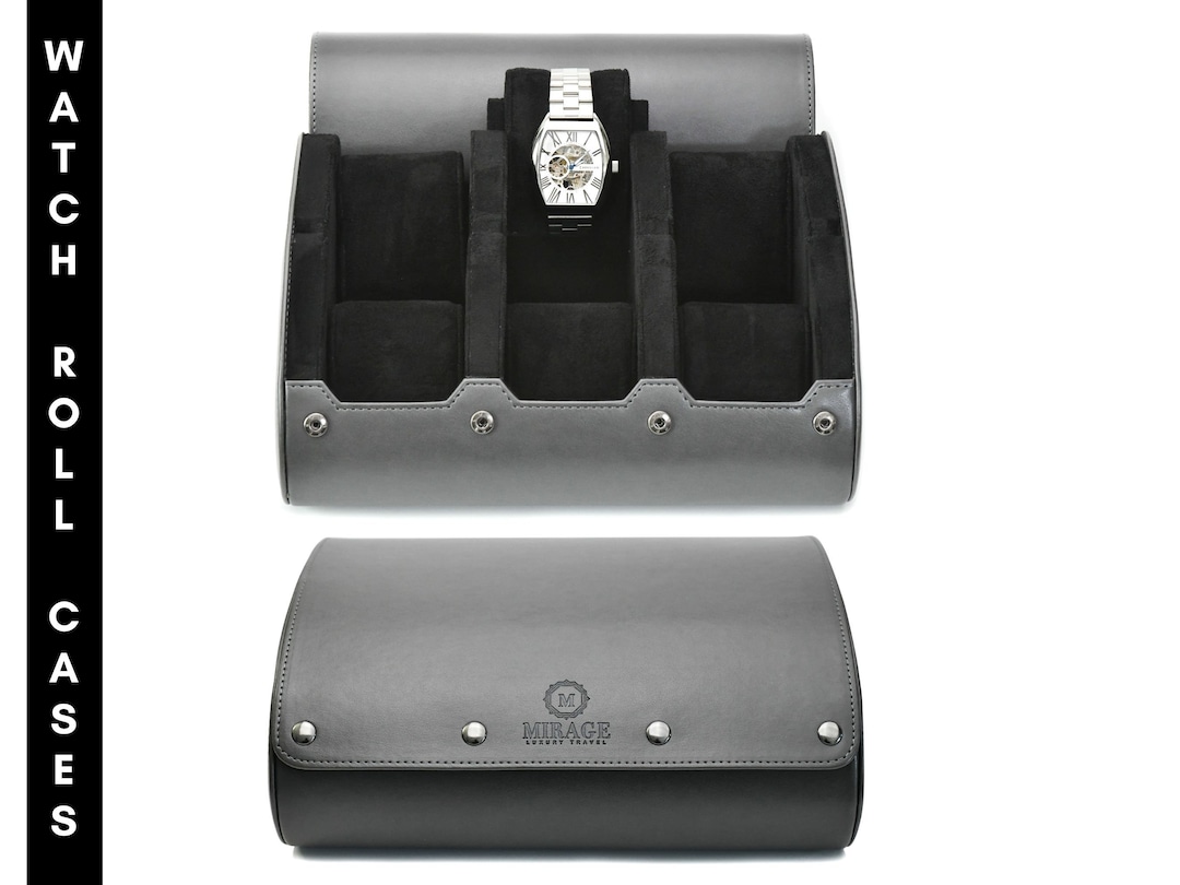 6 Watch Box Travel Watch Case Leather Watch Case for Men Travel Watch ...