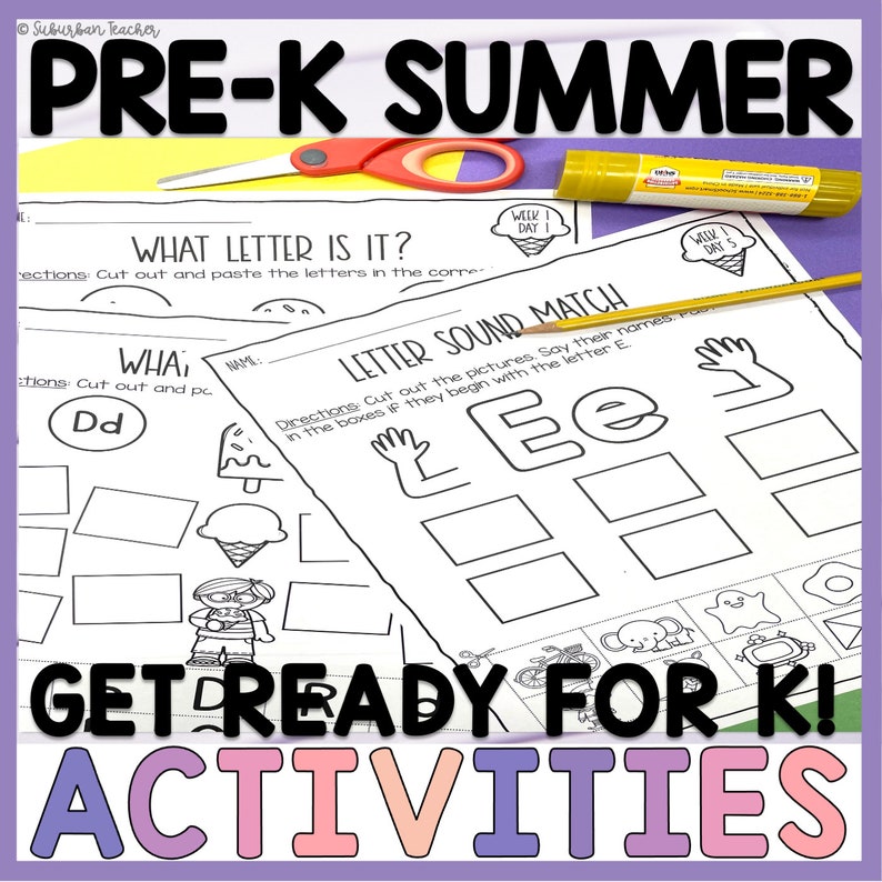 Kindergarten Readiness Preschool Summer Review Packets Teacher and ...