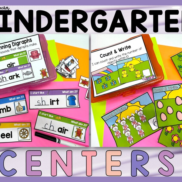 Kindergarten Task Cards - Etsy