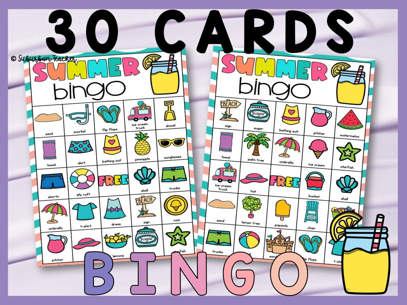 End of the Year Summer Games Fun Summer Bingo - Etsy