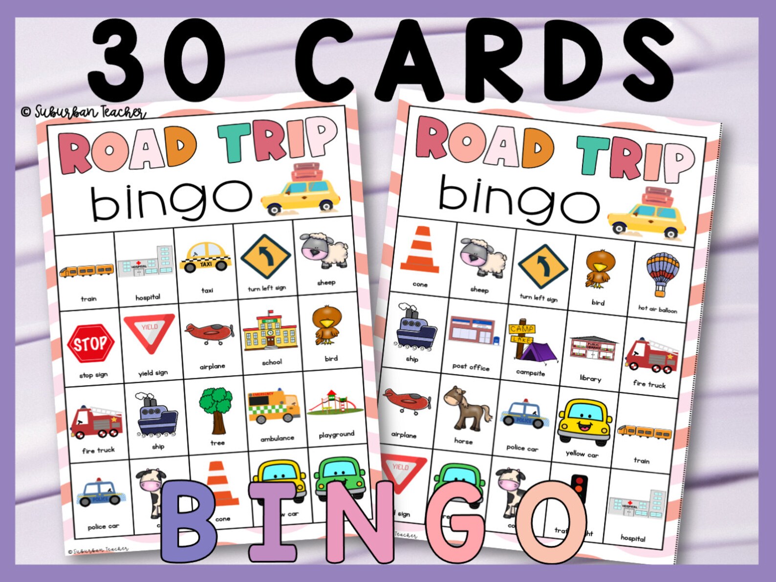 Road Trip Games for Kids Travel Bingo - Etsy