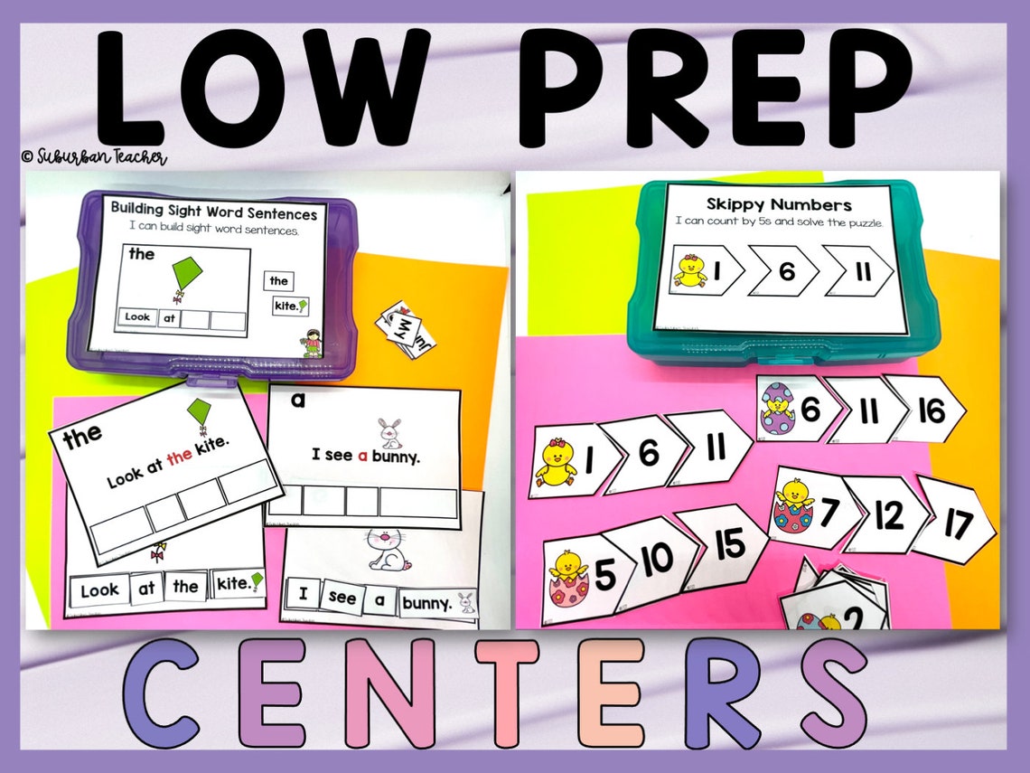 Low Prep April Task Cards Centers Kindergarten Literacy and - Etsy