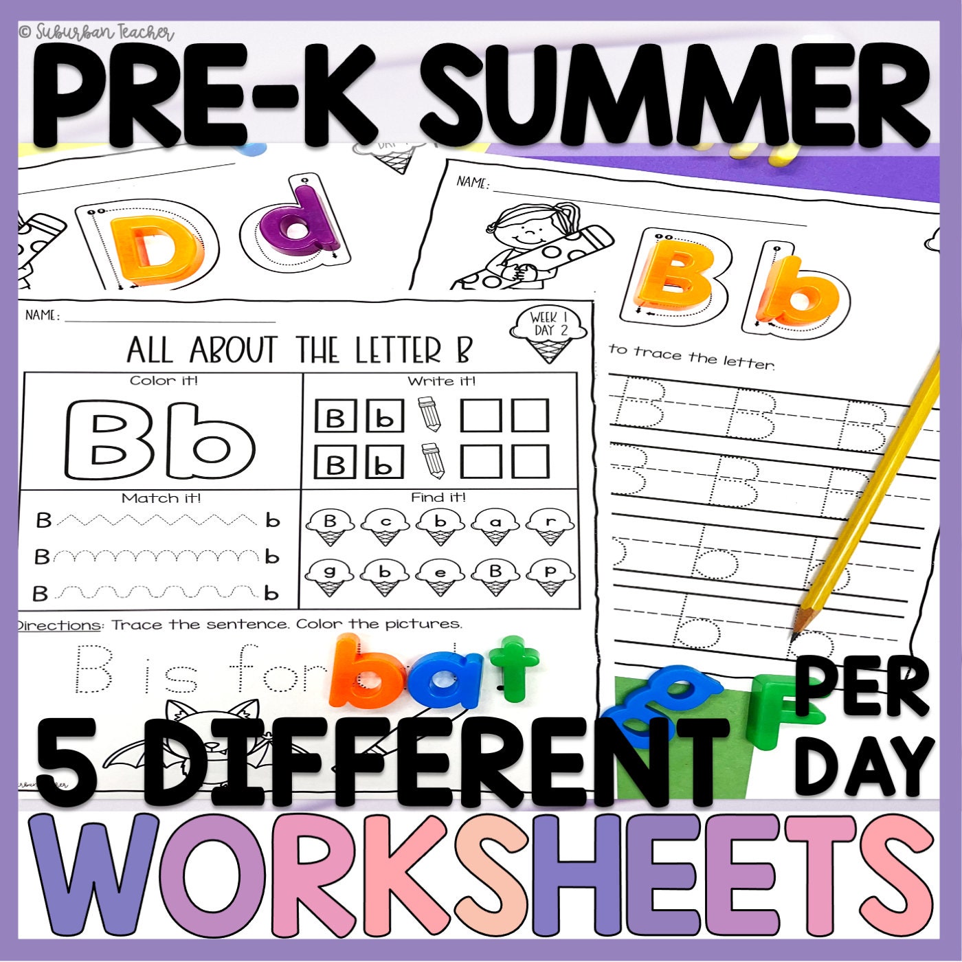 Kindergarten Readiness Preschool Summer Review Packets Teacher and ...
