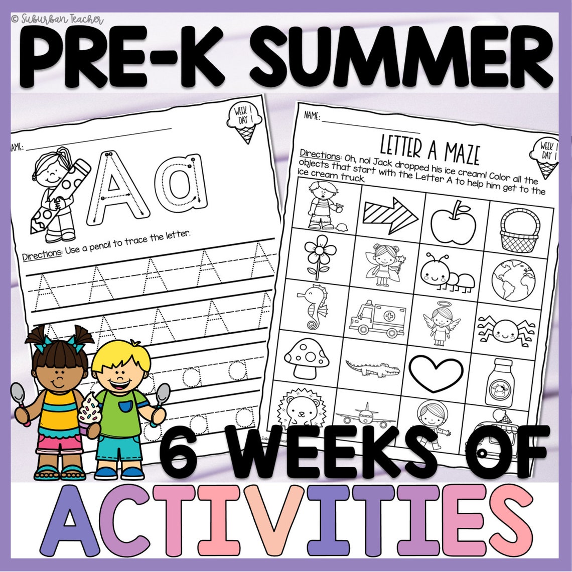 Kindergarten Readiness Preschool Summer Review Packets Teacher and ...
