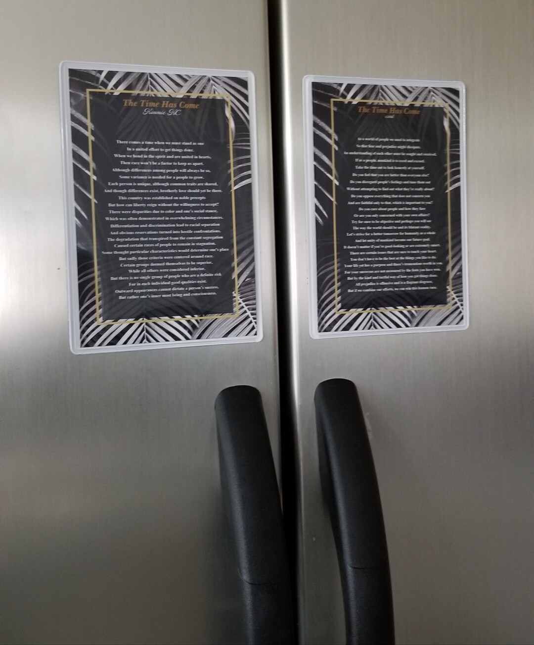 The Time Has Come Poem Refrigerator Magnets, Framed Poetry, Magnetic ...