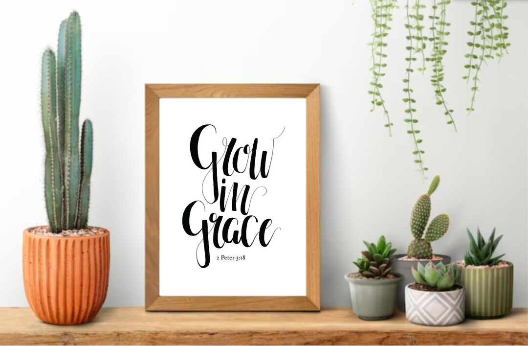 2 Peter 3:18 - Hand Lettered Scripture Art DIGITAL DOWNLOAD - Etsy