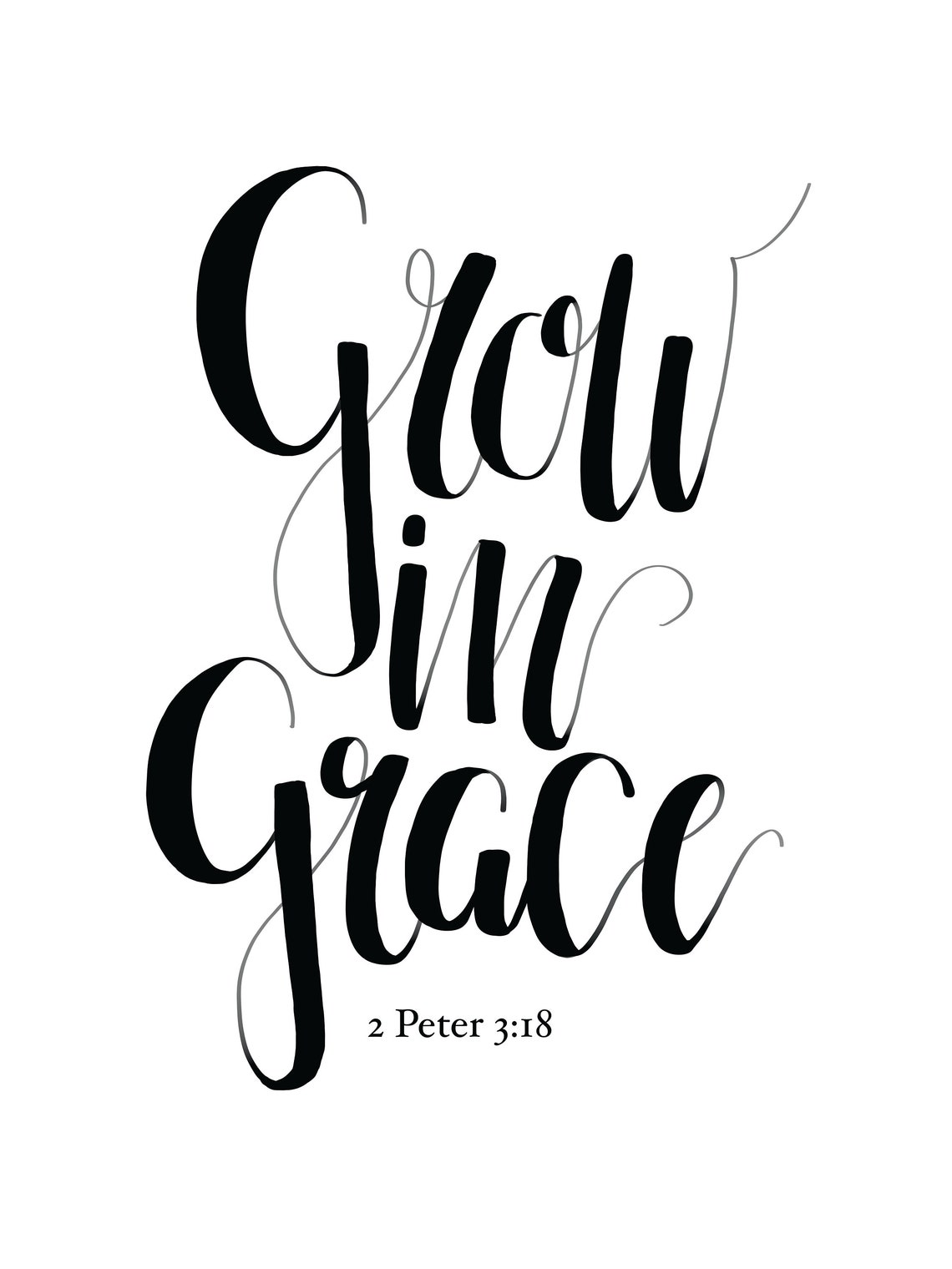 2 Peter 3:18 Hand Lettered Scripture Art DIGITAL DOWNLOAD - Etsy