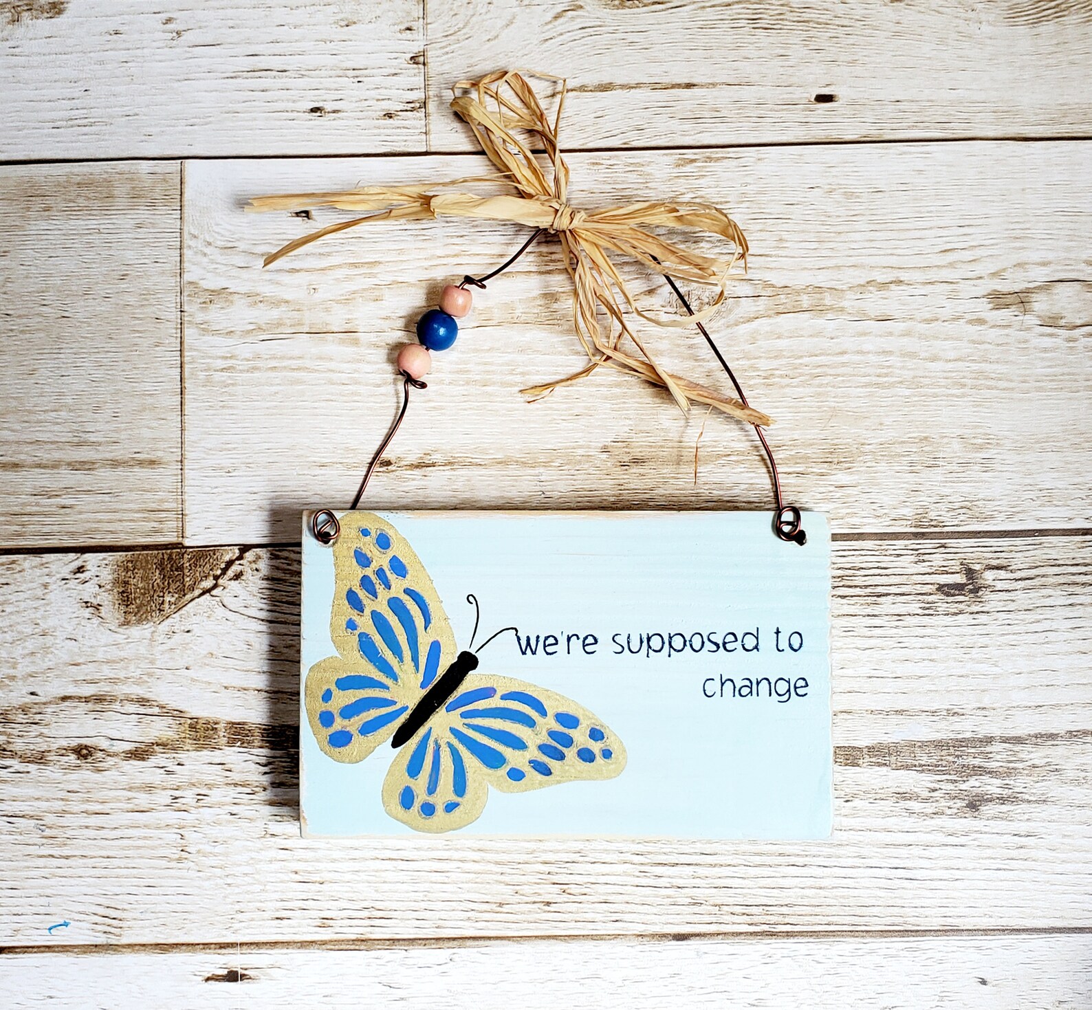 Butterfly Sign with decorative hanger 3.5 x 5.5 | Etsy