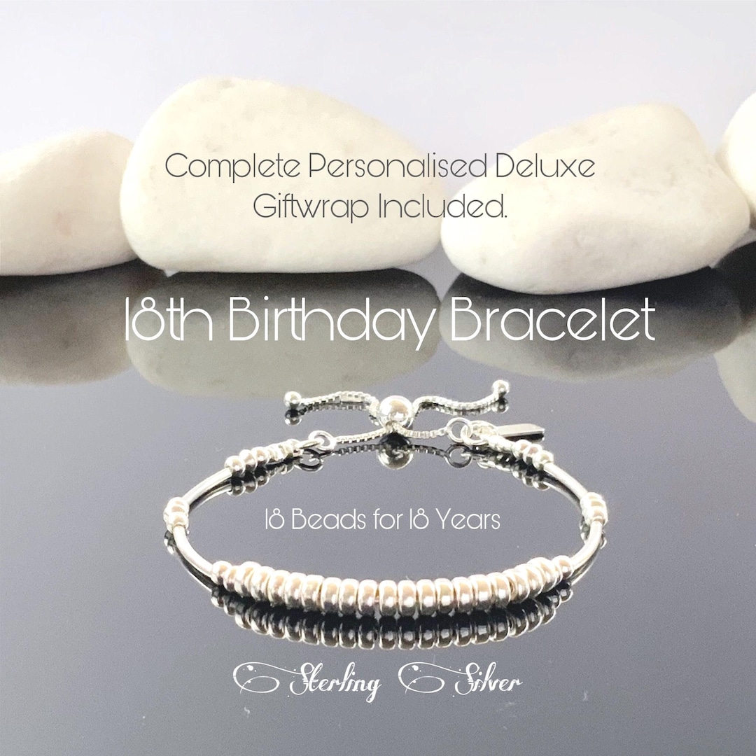 Sterling Silver Beaded 18th Birthday Bracelet: Milestone Jewelry - Etsy