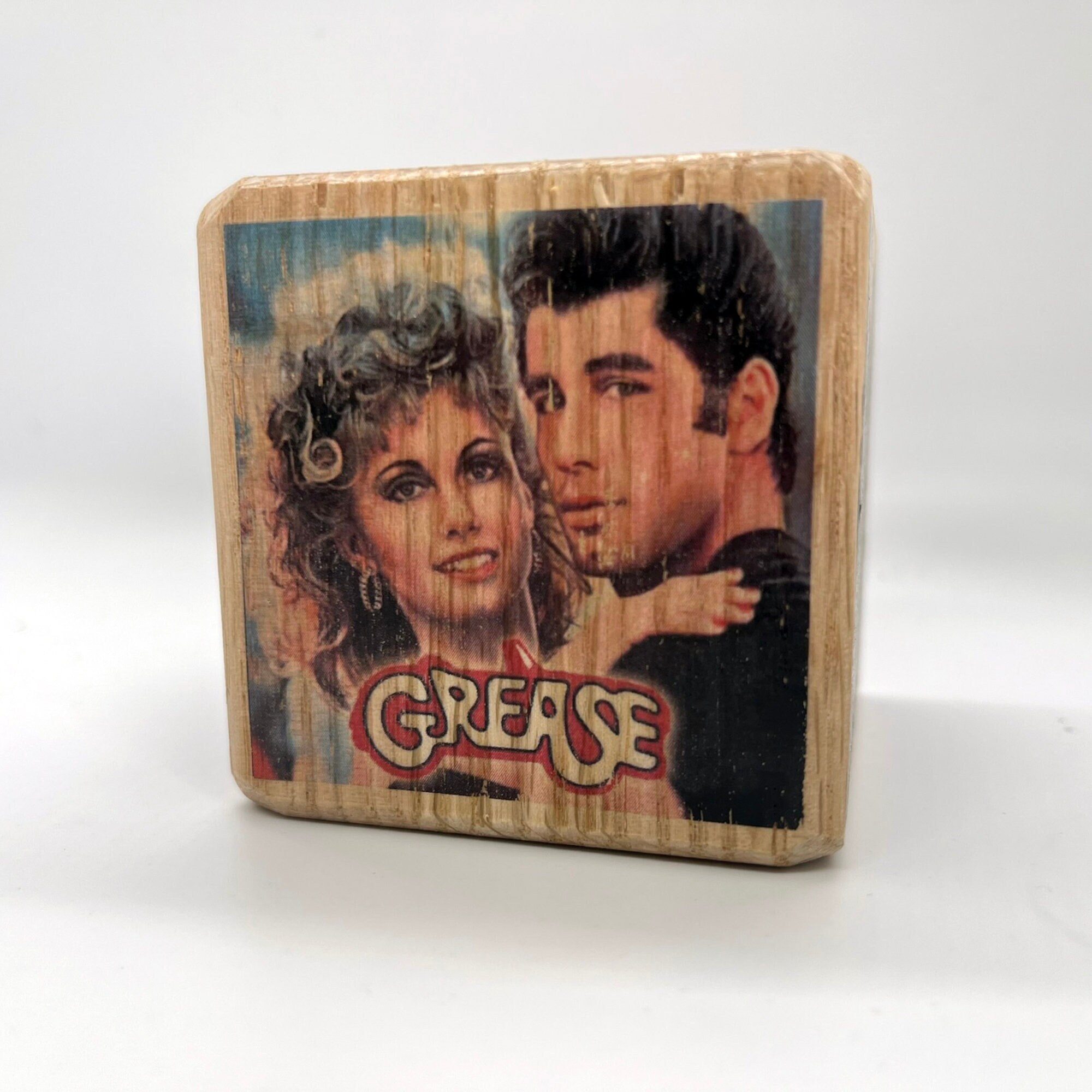 Grease Movie Wood Block – Handmade 50s Retro Wall Art, Musical Film ...