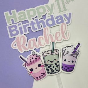 Boba Cake Topper, Boba Birthday Cake Topper, Boba Tea Cake Topper - Etsy