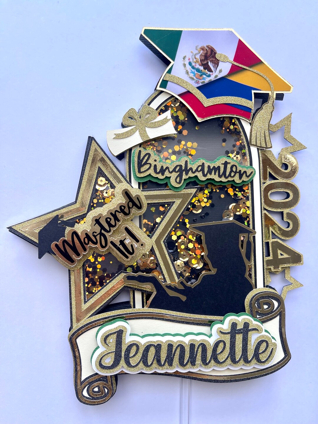 Graduation Cake Topper, Class of 2024, Personalized Graduation Shaker ...