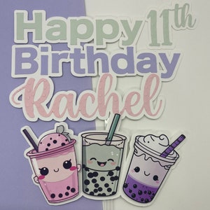 Boba Cake Topper, Boba Birthday Cake Topper, Boba Tea Cake Topper - Etsy