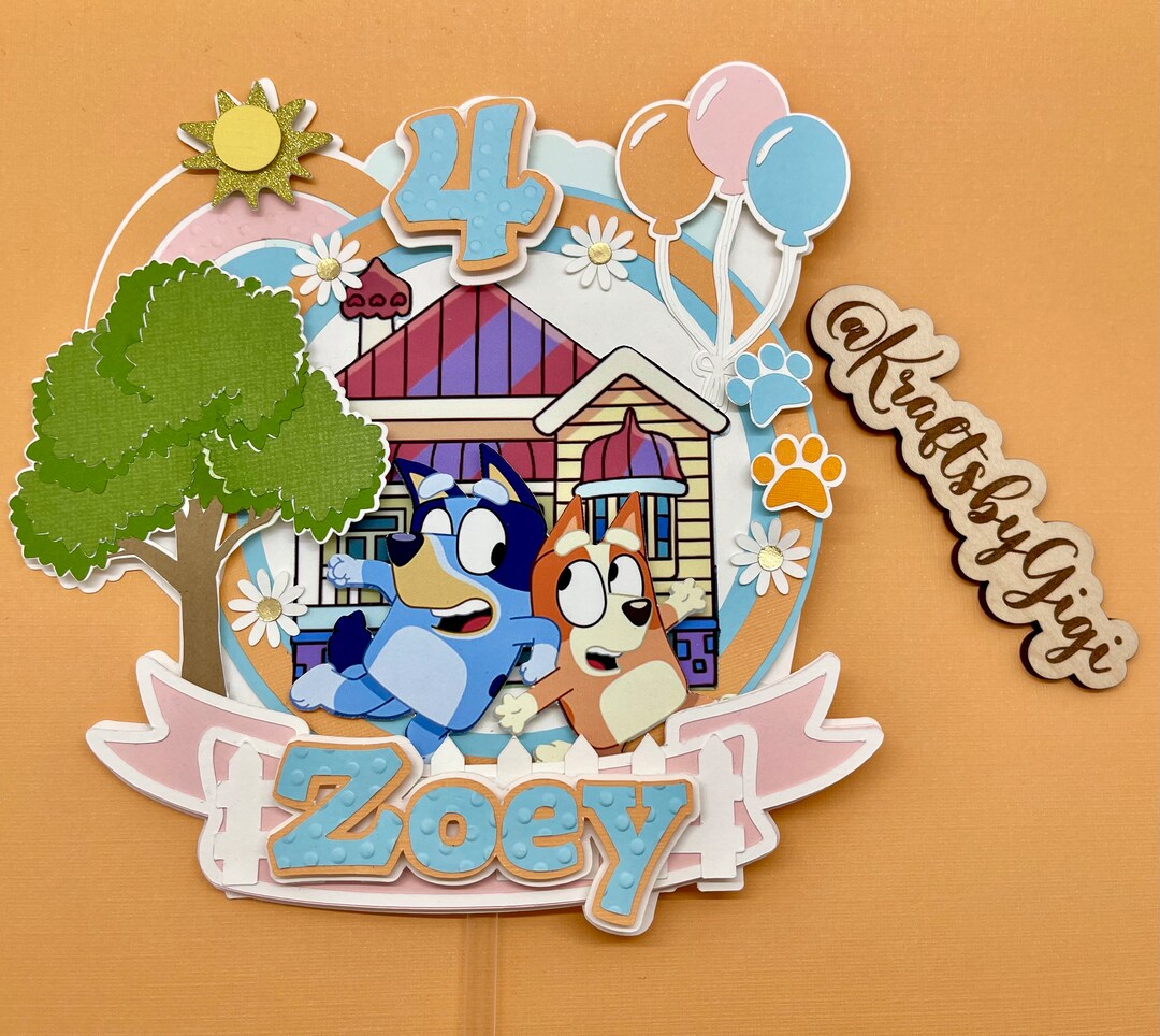 Bluey Cake Topper/ Bluey Theme Cake Topper/bluey Custom Cake - Etsy