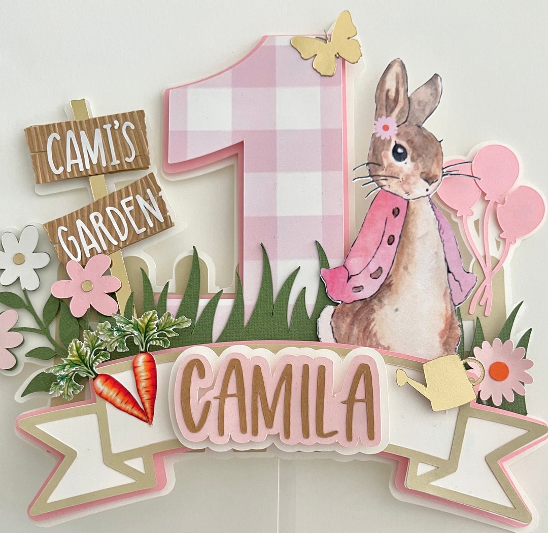 Rabbit Girl Cake Topper, Easter Cake Topper, Bunny Cake Topper, Rabbit ...