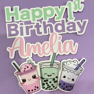 Boba Cake Topper, Boba Birthday Cake Topper, Boba Tea Cake Topper - Etsy