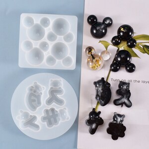 Disney Mickey Mouse Head Mold Resin Cute, Japanese Letter Keychain ...