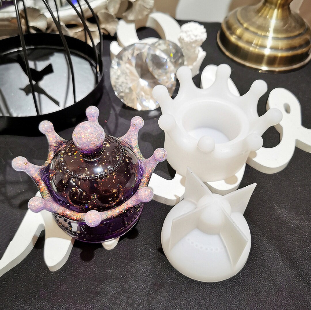 New Crown Resin Mold, Crown Jewelry Box, Cosmetic Storage Box ...