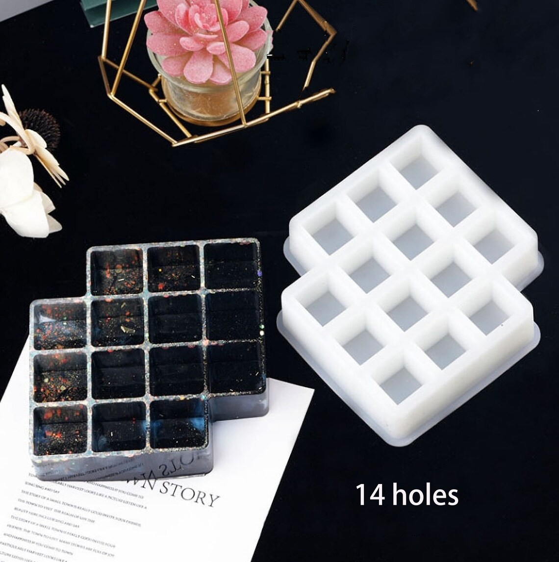 Square box resin mold box epoxy resin jewelry storage | Etsy