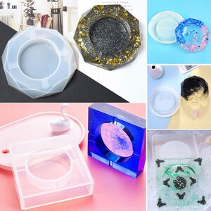 2pcs Ashtray Resin Mold , Square Round Silicone Mold ,diamond Rectangle ...