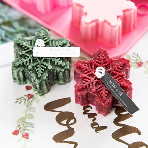 Snowflake Candles Resin Mold, Soap Mold, Christmas Candle Silicone ...