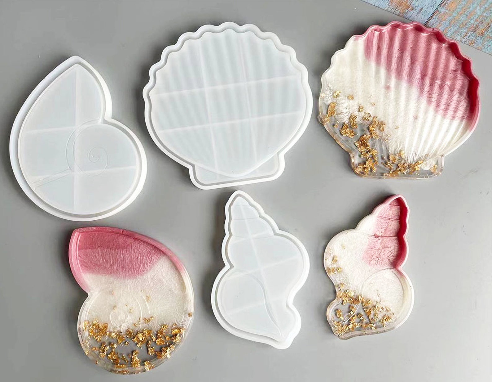 Plate Resin Molds Silicone Seashell Tray Resin Mold Jewelry - Etsy