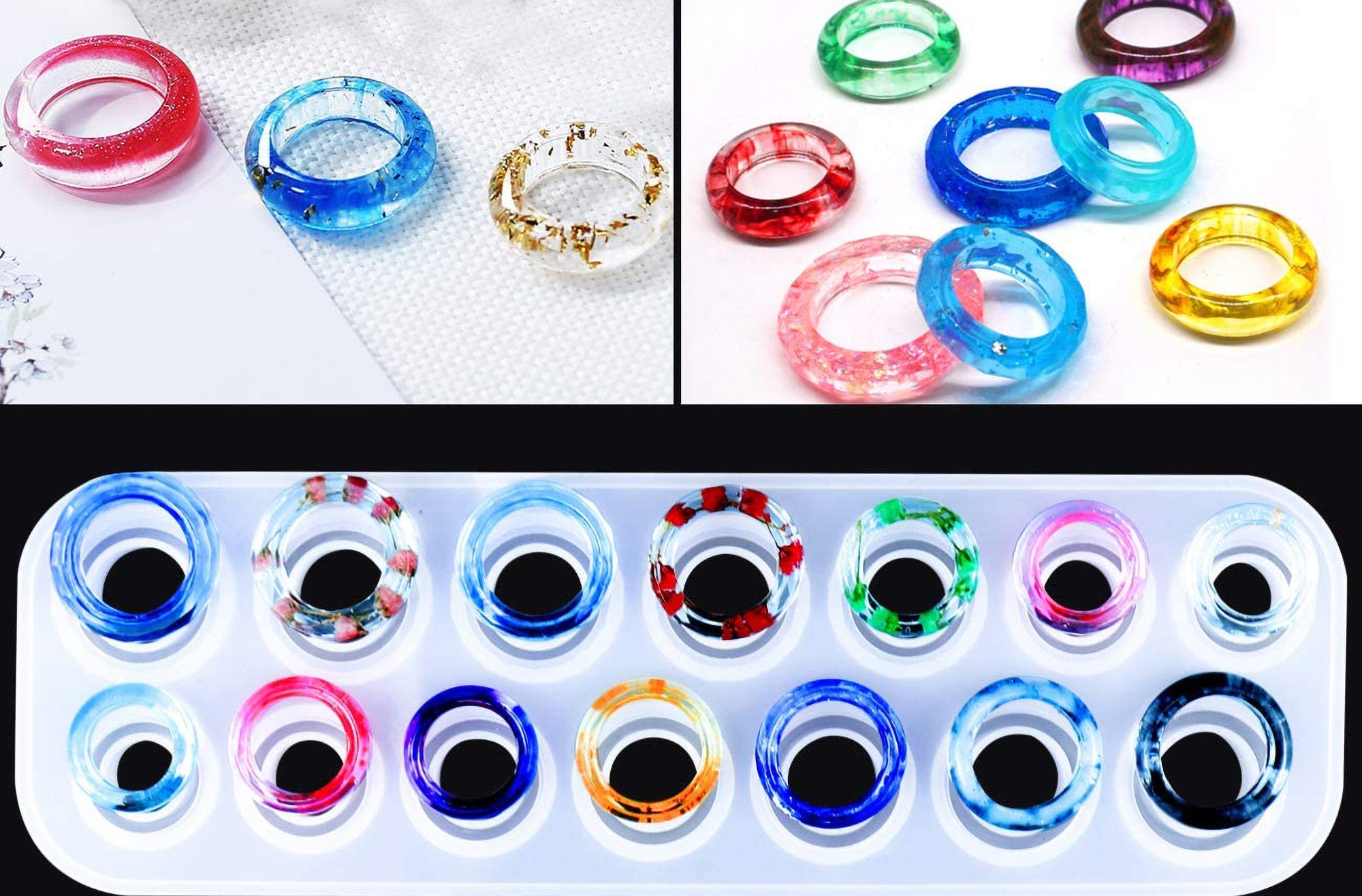 14 Cavities Ring Resin Mold Circle Silicone Mold Round Jewelry - Etsy