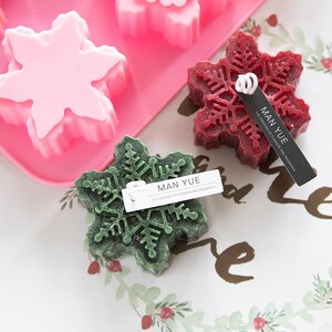 Snowflake Candles Resin Mold, Soap Mold, Christmas Candle Silicone ...