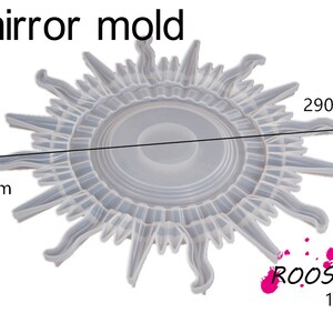 Mirror Mold, Creative Sun Shape Wall Mirror Resin Mold, Makeup Mirror ...