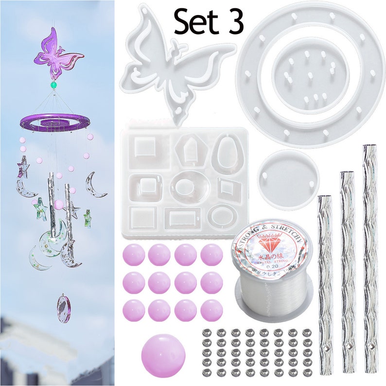 Wind Chimes Resin Molds Moon Star Wind Chimes Silicone Mold - Etsy