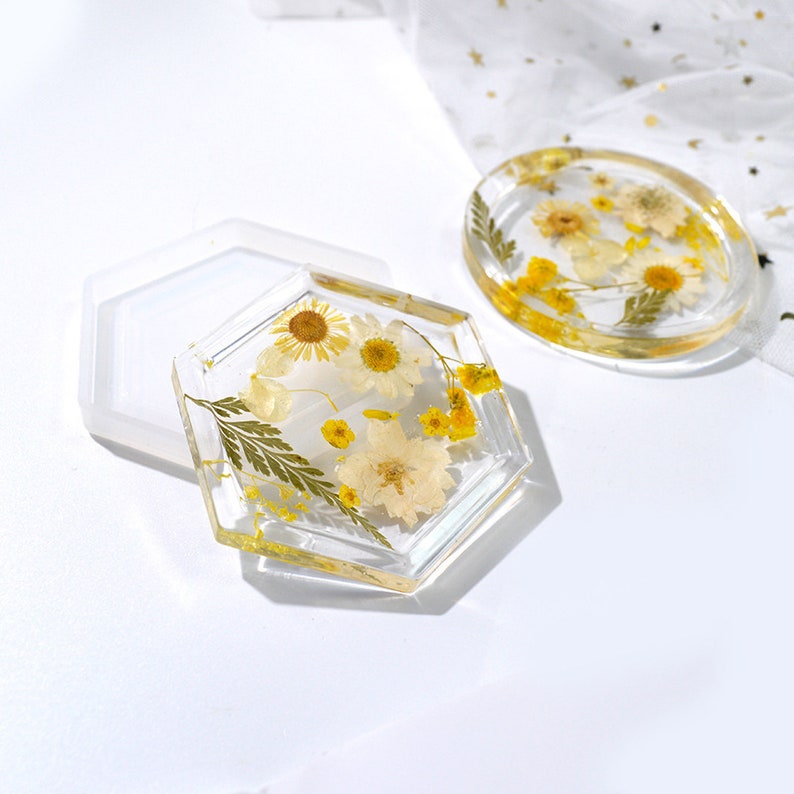 Round Plate Mold Resin Small Hexagon Saucer Silicone Jewelry - Etsy