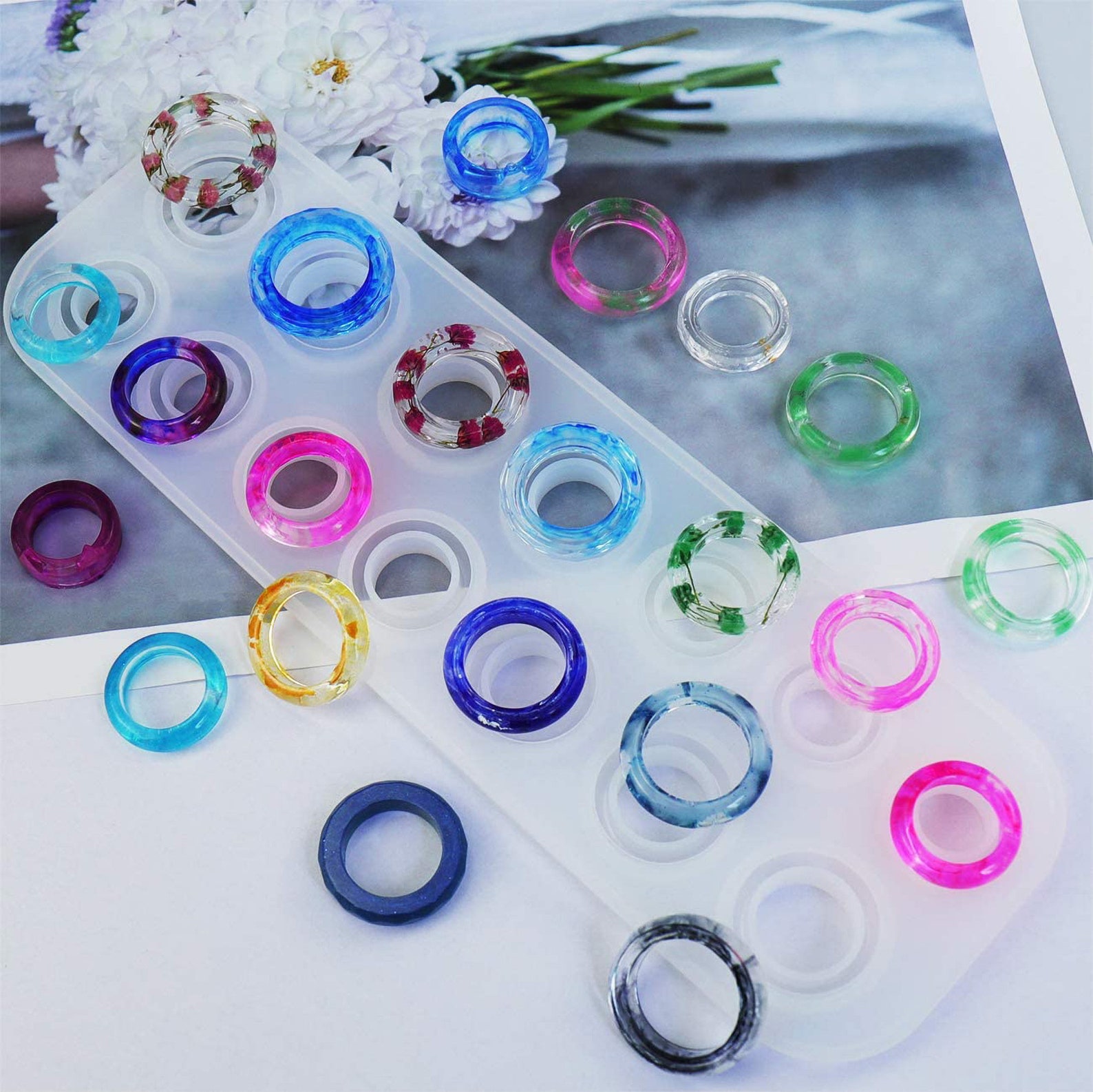 14 Cavities Ring Resin Mold Circle Silicone Mold Round Jewelry - Etsy