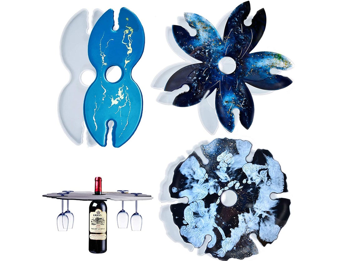 Wine Rack Resin Mold, Glass Wine Caddy, Coaster Agate, Bottle Flower ...