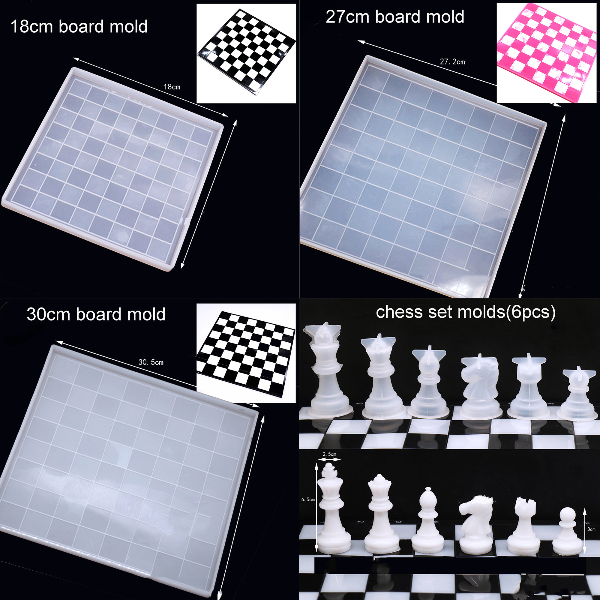Chess Mold Chess Board Silicone Molds International Checkers | Etsy