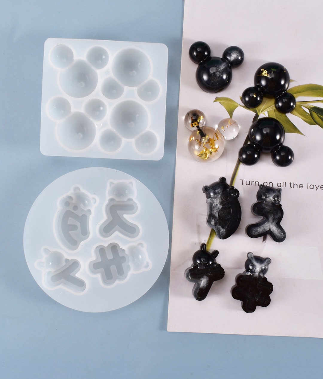 Disney Mickey Mouse Head Mold Resin Cute, Japanese Letter Keychain ...