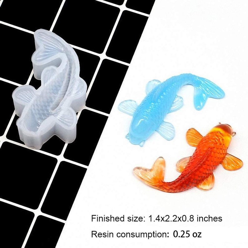 Koi Fish Resin Mold Luck Koi Fish Silicone Mold Silicone - Etsy