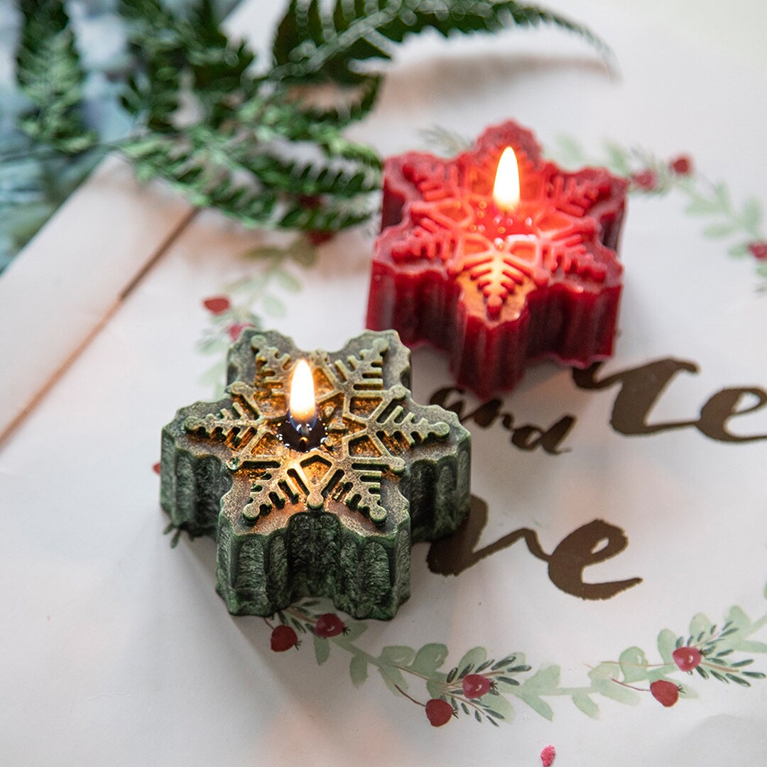 Snowflake Candles Resin Mold, Soap Mold, Christmas Candle Silicone ...