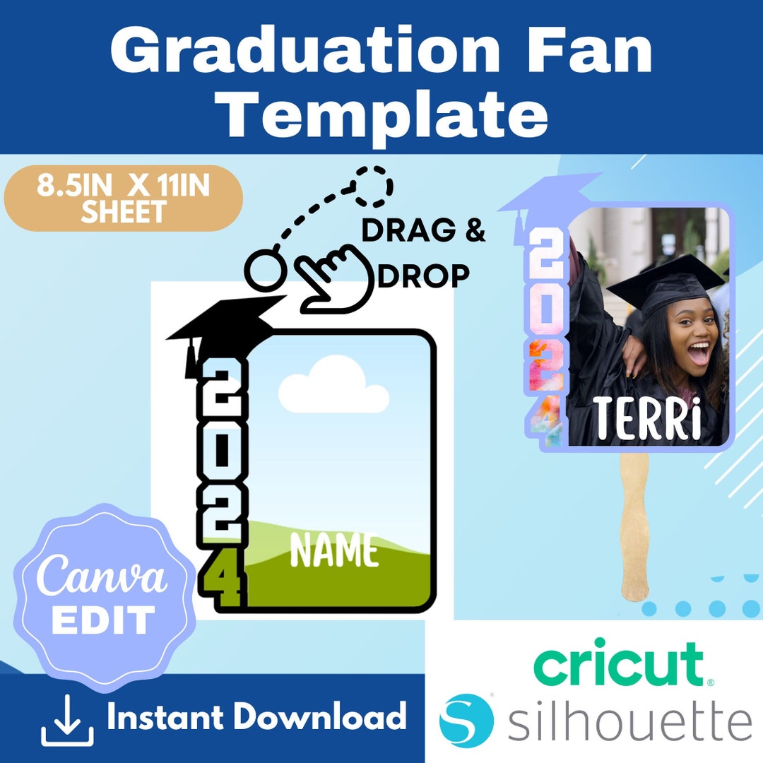 Grad Fan Template| Custom Grad Fan| Graduation Fan Template| Graduation ...