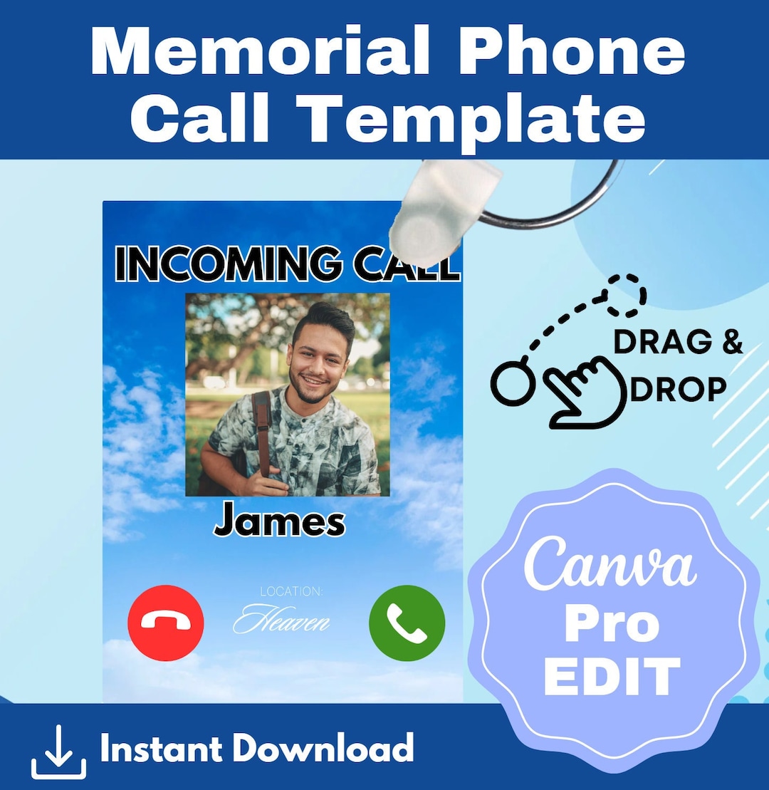 Memorial Phone Call Keychain Design Template | Editable Canva Template ...