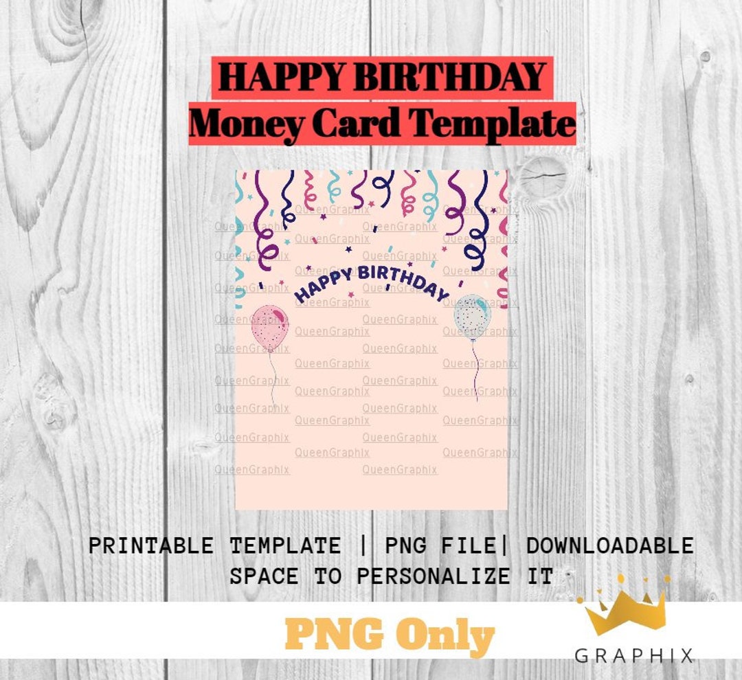 Happy Birthday Pink Money Card | Money Card PNG Bundle| Money Card PNG ...